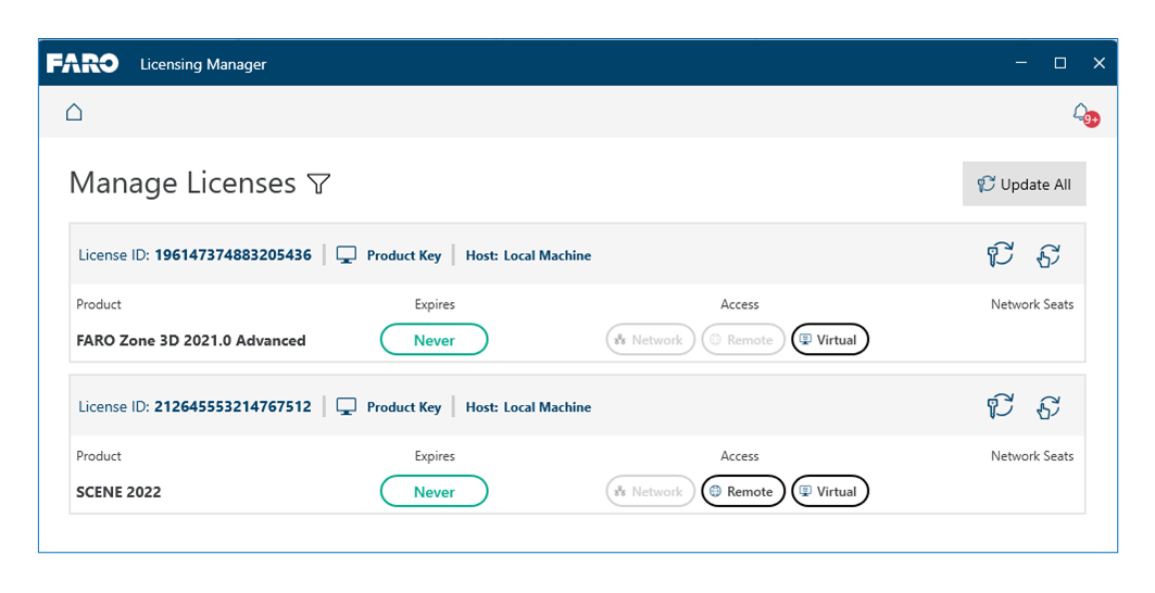 FARO InTouch & FARO Licensing Manager Application