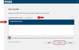 License Transfer for FARO Software